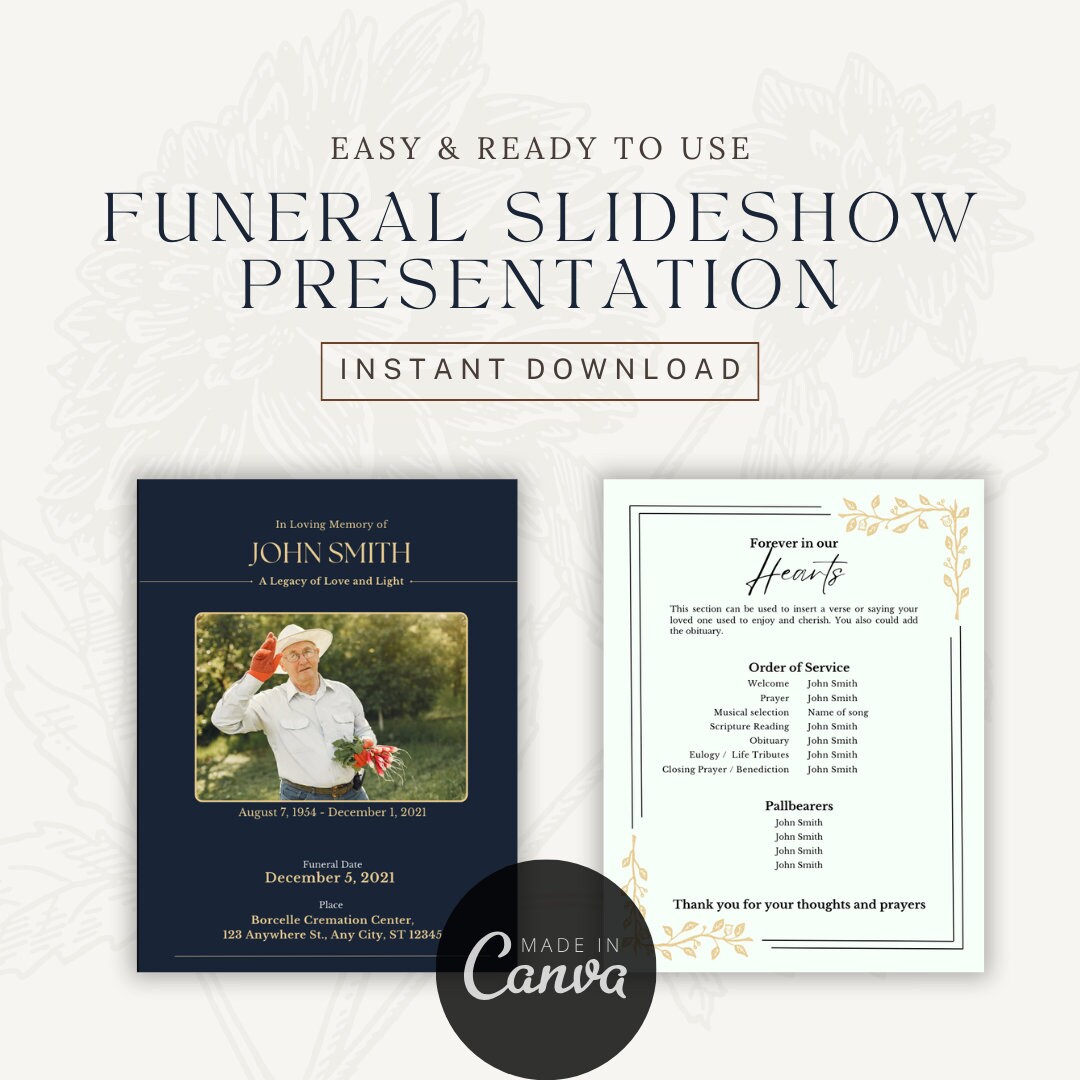 Editable Navy Funeral Program Template - Etsy
