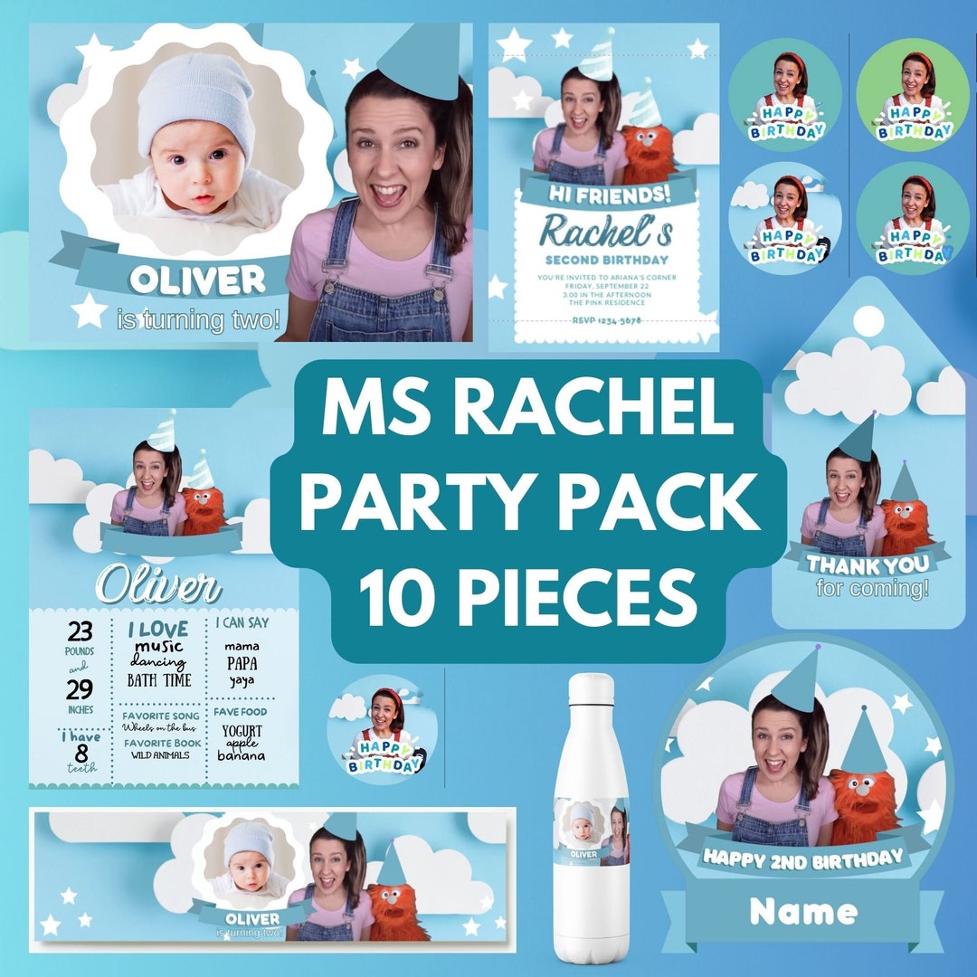 MS RACHEL PARTY Bundle in Blue 10 Piece Ms Rachel Birthday - Etsy