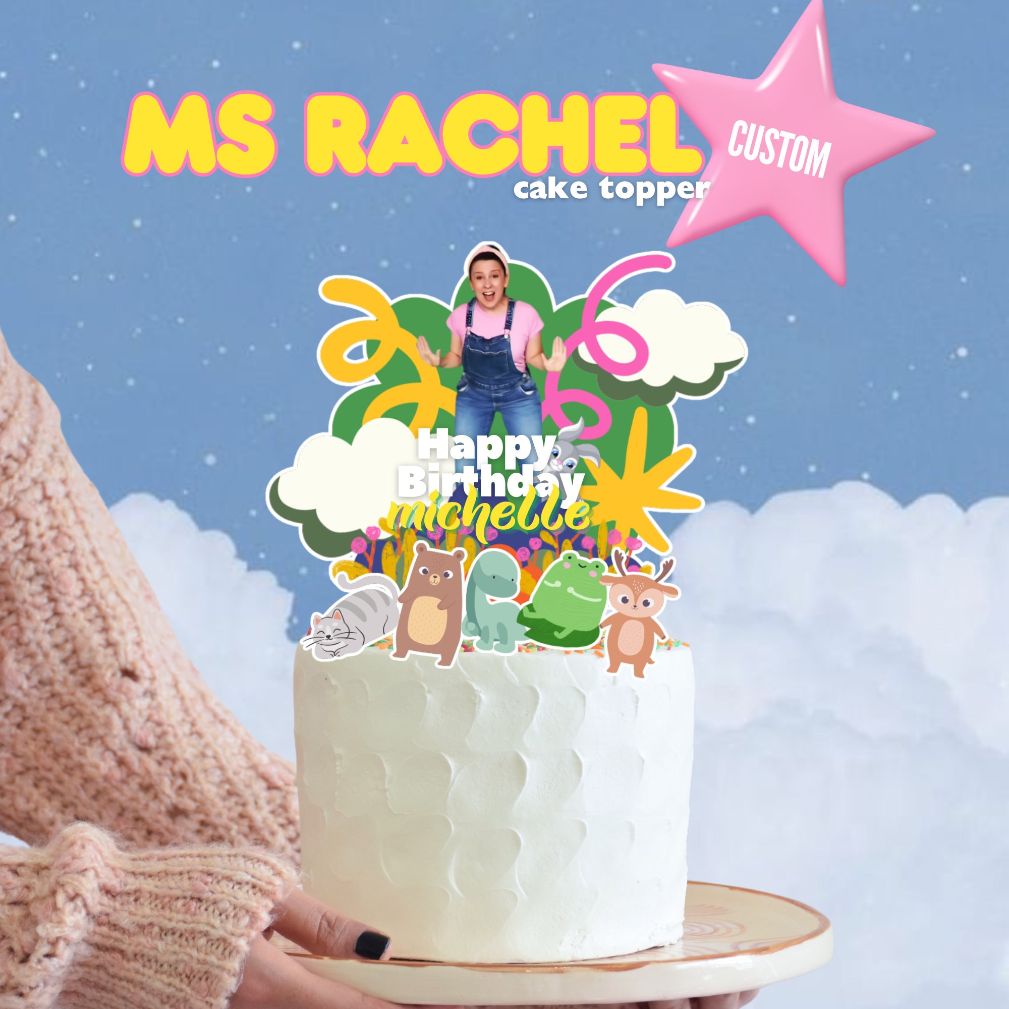 Ms. Rachel Cake Topper Download, Ms. Rachel Birthday, Party Decorations ...