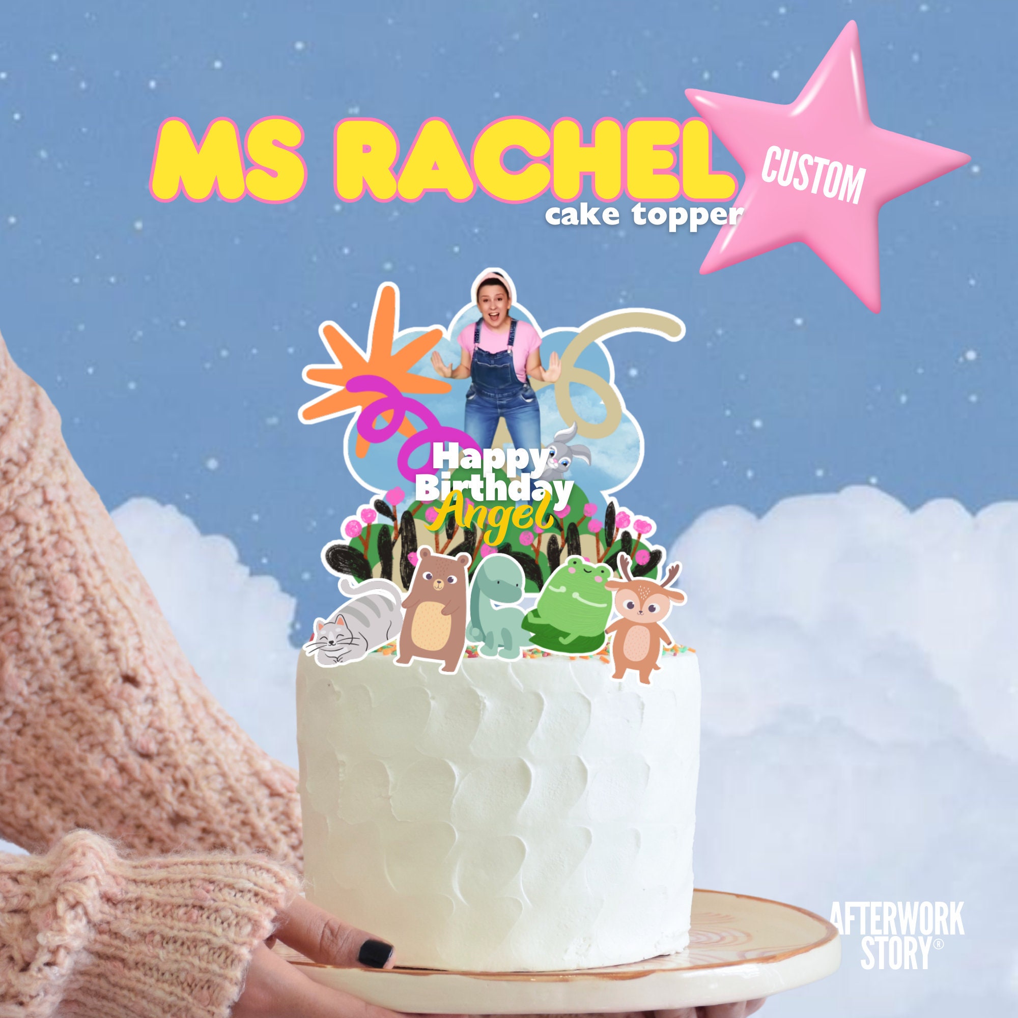 Ms. Rachel Cake Topper Download, Ms. Rachel Birthday, Party Decorations ...