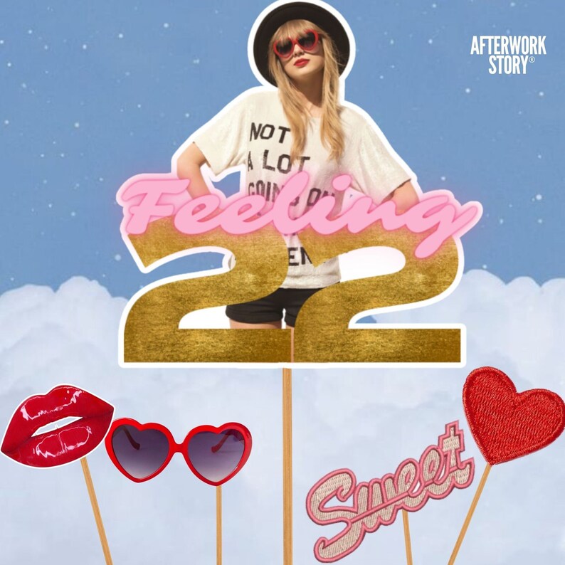 Feeling 22 Cupcake Toppers, Printable Cake Toppers, Taylor Cupcake Toppers, Party Decorations ...