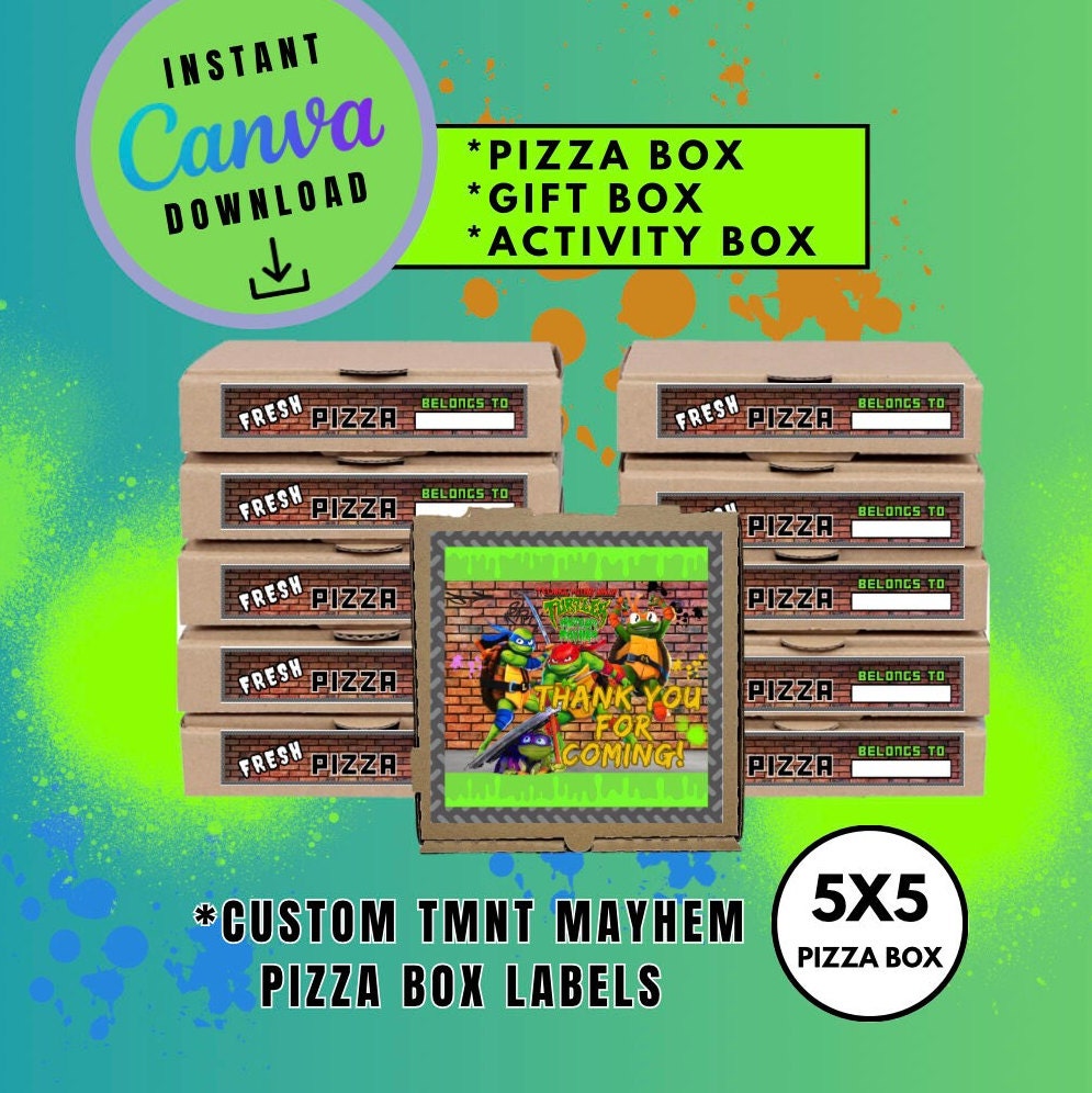 Teenage Mutant Ninja Turtles Pizza Box Invitations