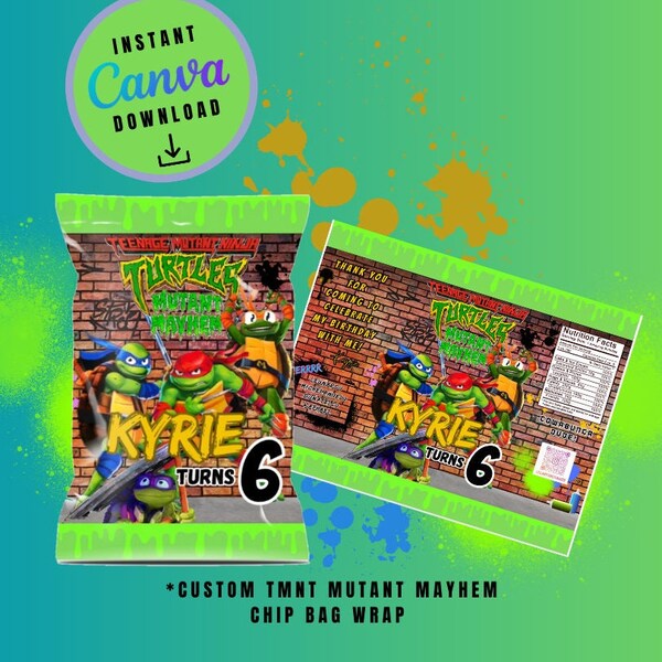 Teenage Mutant Ninja Turtle Chip Bags - Etsy Canada