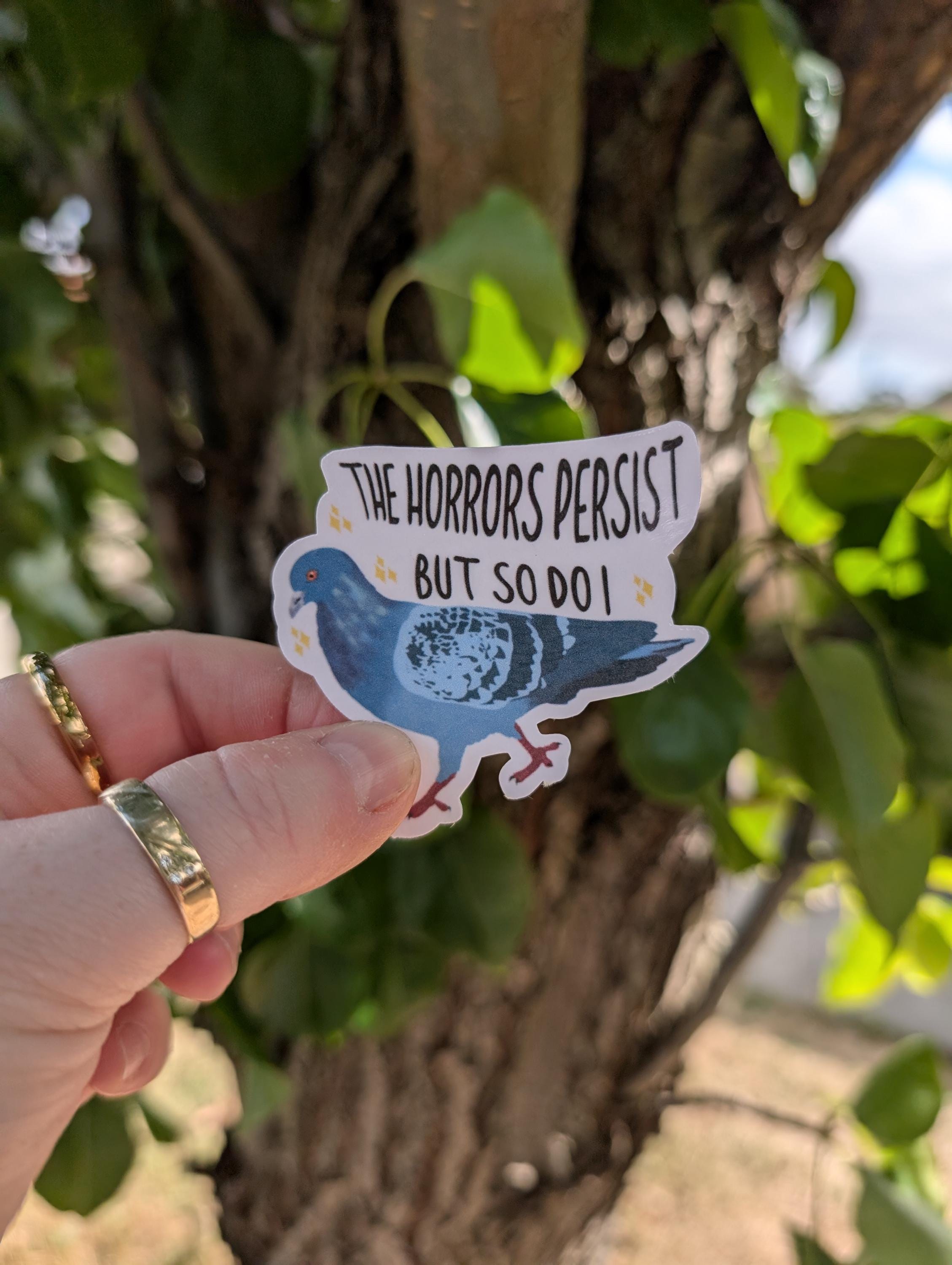 Pigeon Stickers, the Horrors Persist, Funny Sticker, Cute Pigeons ...