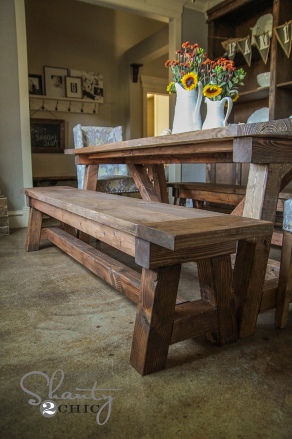 Bench Plans, DIY Bench, Dining Room Bench, Wooden Bench, Easy to Build ...