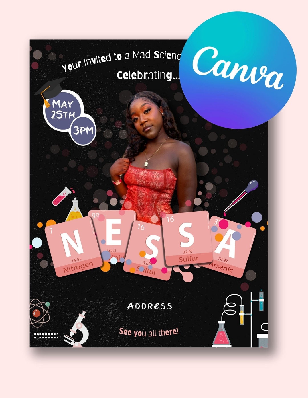 Biology Graduation Party Invitation Party Invitation EDITABLE - Etsy