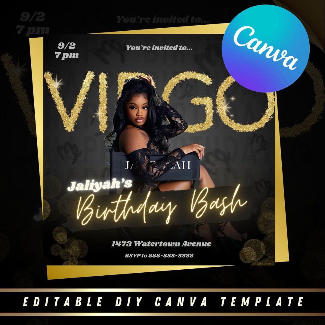 Virgo Birthday Bash Invitation | Virgo Season | Birthday Party ...