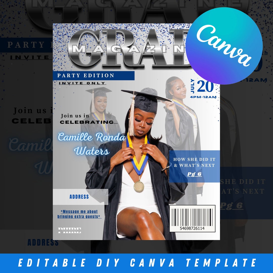 Grad Magazine Party Invitation | Party Invitation | EDITABLE - Etsy