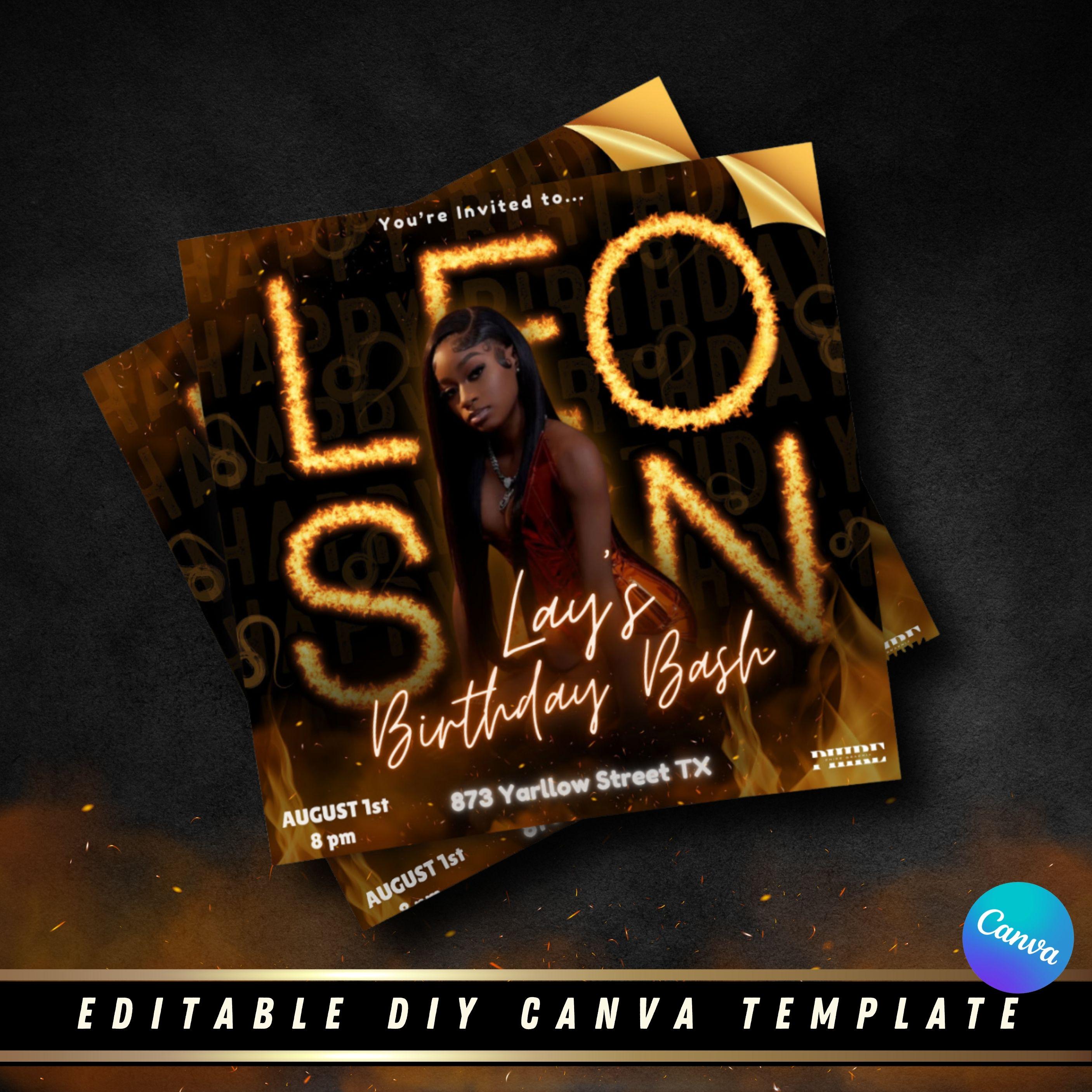 Leo Birthday Bash Invitation | Leo Season | Birthday Party | EDITABLE ...