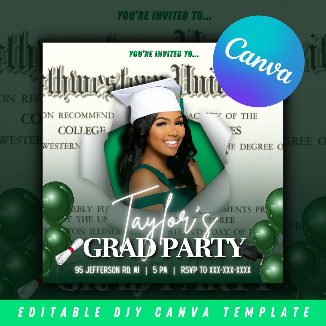 Graduation Party Invite | Party Invitation | EDITABLE - Etsy