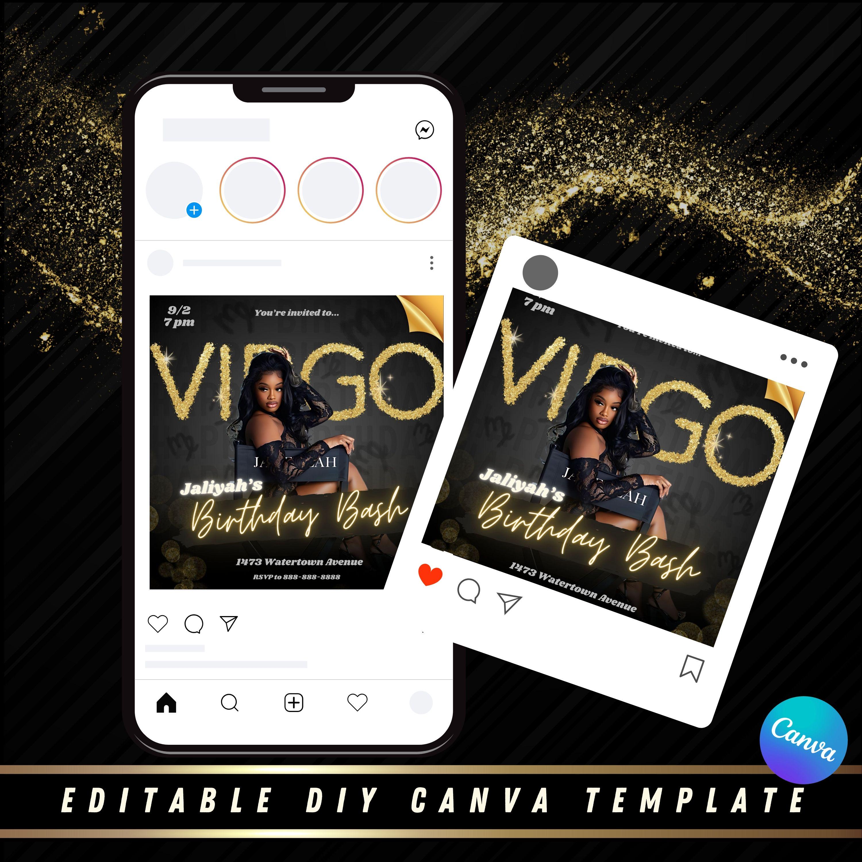 Virgo Birthday Bash Invitation | Virgo Season | Birthday Party ...