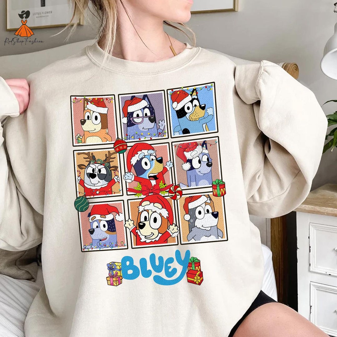 Bluey Characters Tee Christmas Bluey Family Sweatshirt - Etsy