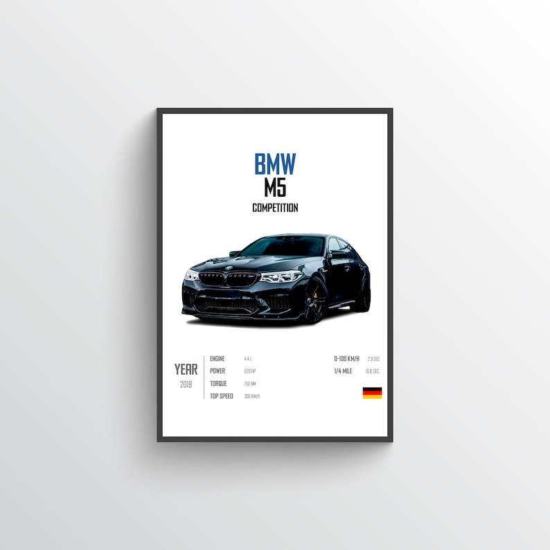 BMW M5 Competition Poster Download Super Car Posters Super Car Print ...