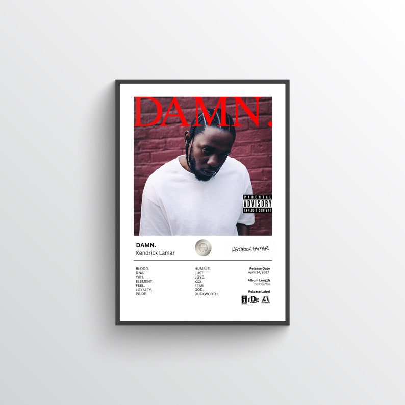 Kendrick Lamar Damn. Posters | Digital Download | Album Poster | Music ...