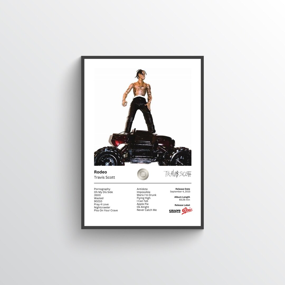 Travis Scott Rodeo Poster Download Album Posters Musicprint Rap Print ...