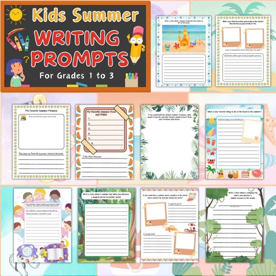 Summer Writing Prompts for Younger Kids | Summer Creative Writing ...