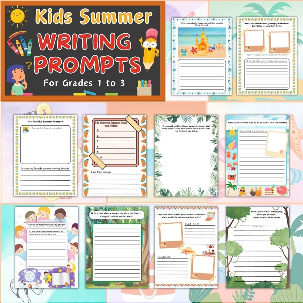 Summer Writing Prompts for Younger Kids | Summer Creative Writing ...