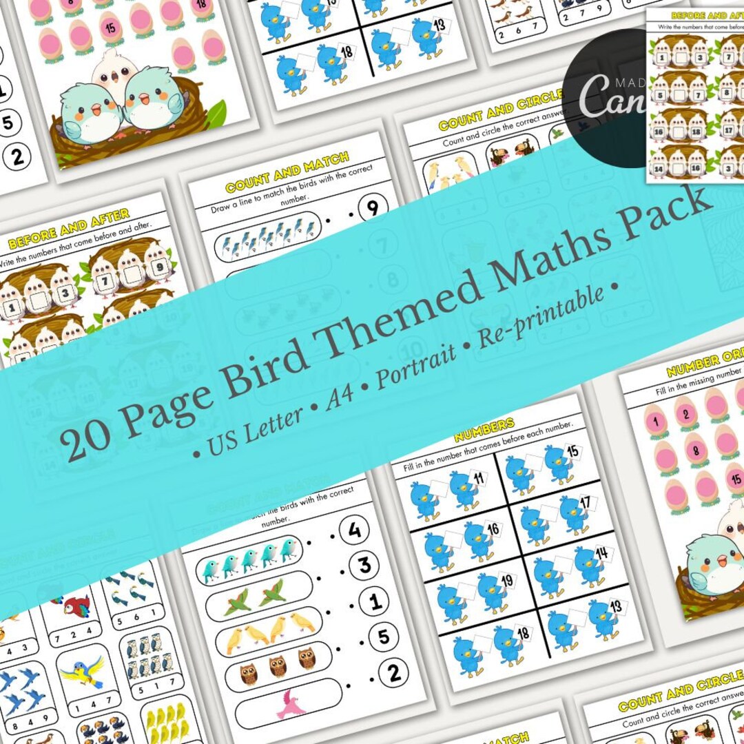 Bird Themed Math Book | Kids Maths Book | - Etsy