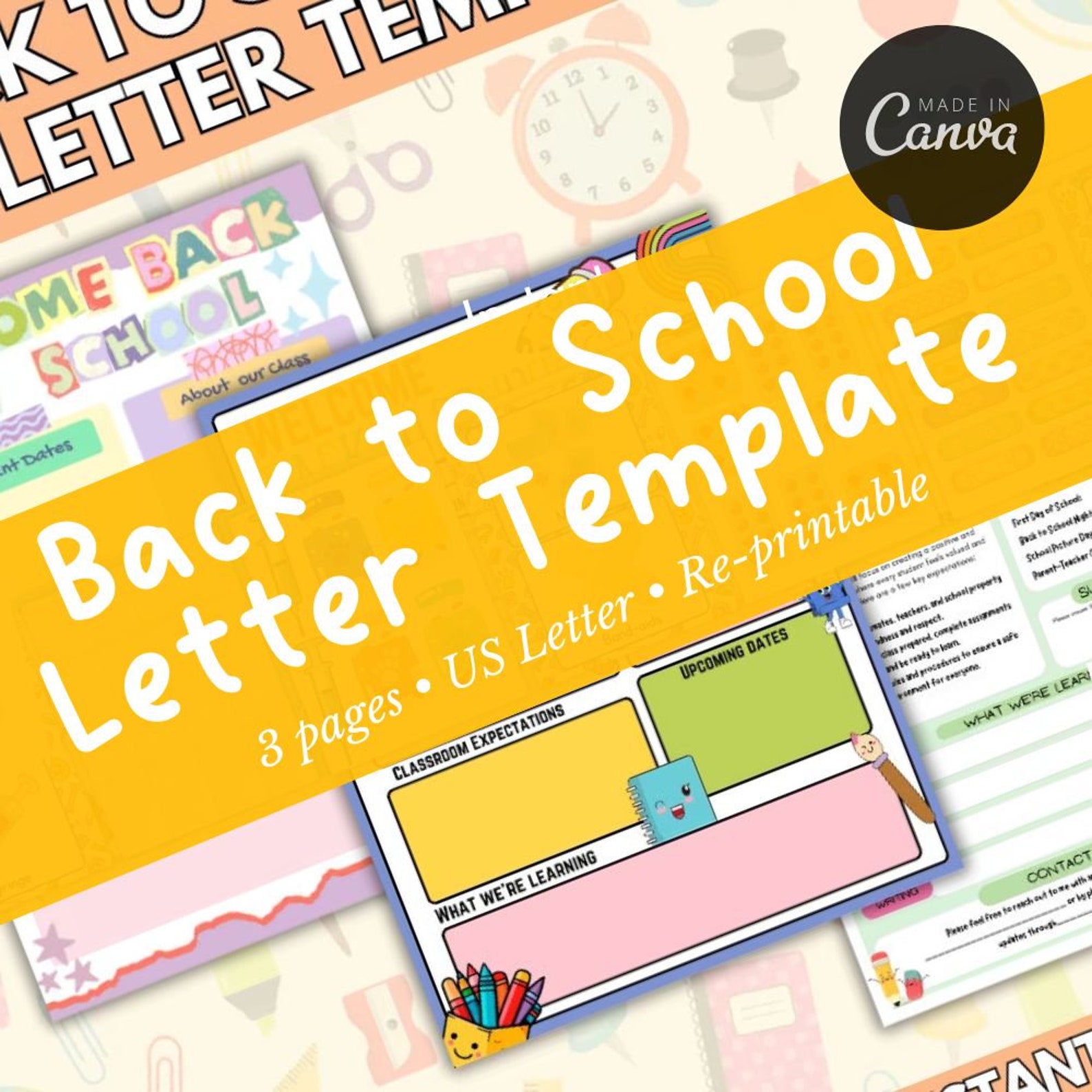 Back to School Newsletter Template | First Day of School Teacher Note ...