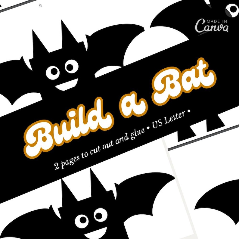 Build a Bat Printable Build a Bat Kids Craft Scissor Skills Activity ...