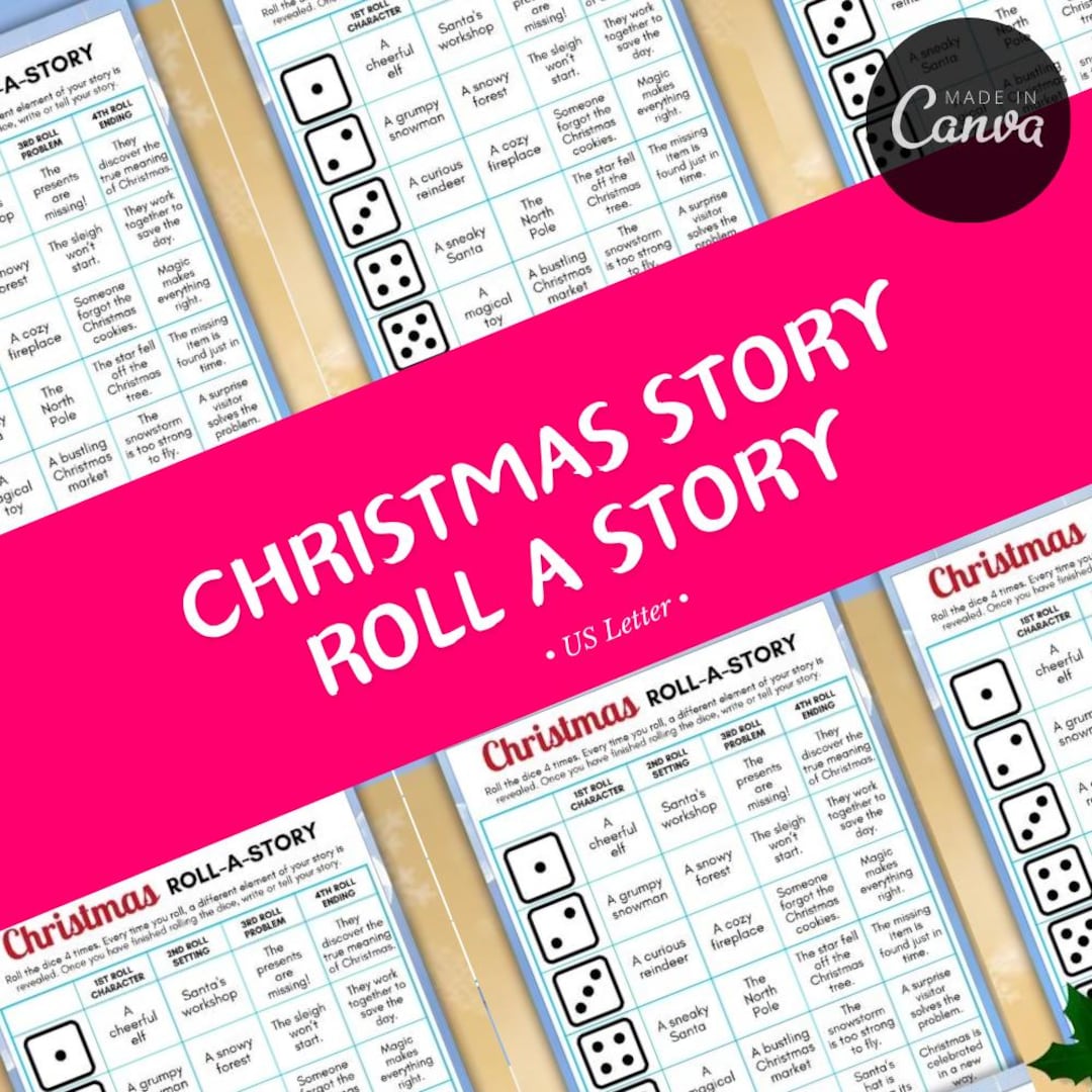 Christmas Roll a Story Family Game Night Holiday Activity Creative ...