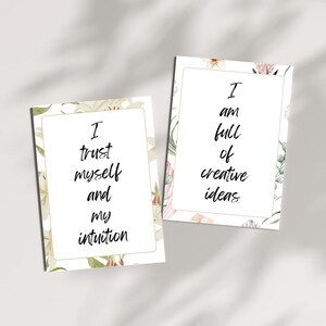 Flower Affirmation Cards | Positive Quotes | Vision Board Printables ...