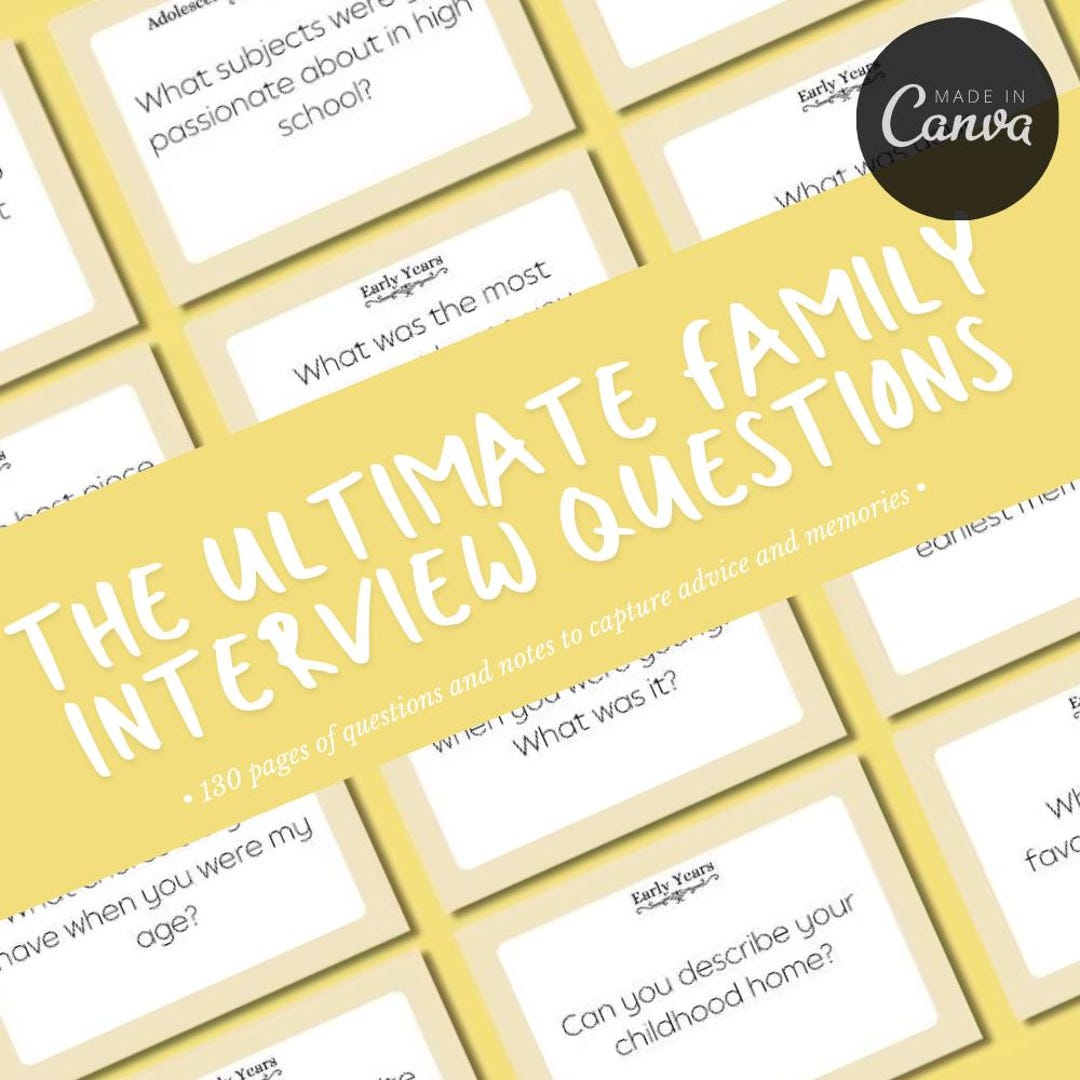 Family Interview Deck | Printable Life Memoir Questionnaire | Guided ...