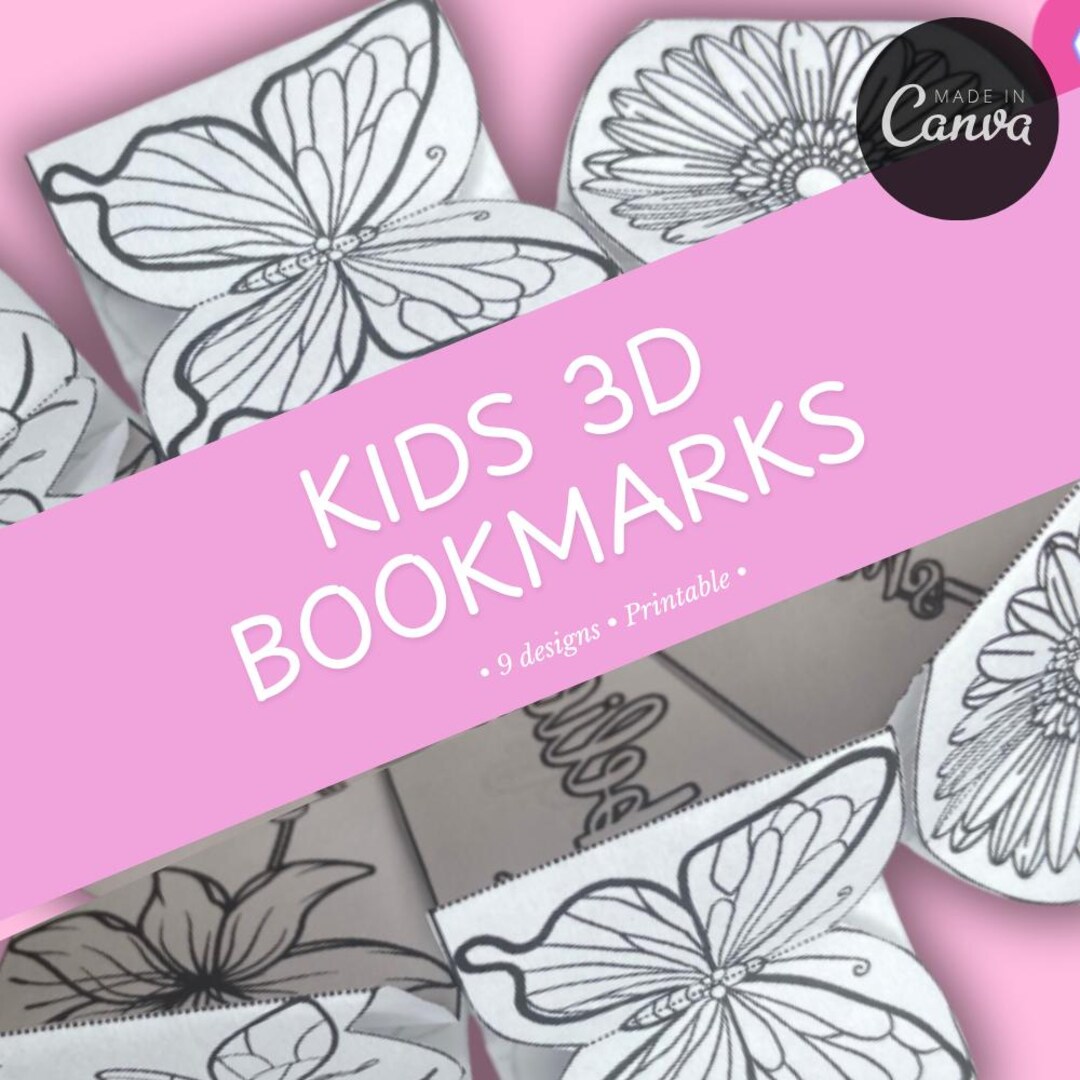 3D Bookmarks | Kids Printable Craft | Cute Bookmark Gifts | DIY ...