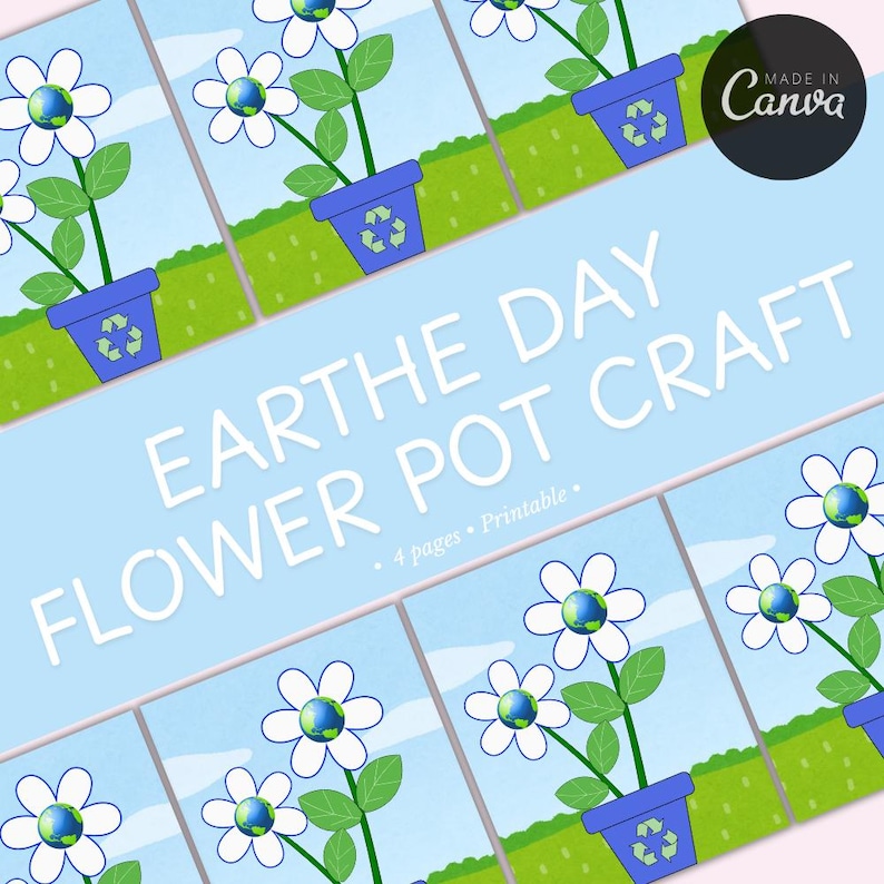Flower Pot Papercraft: DIY Printable Craft for Kids - Earth Day ...