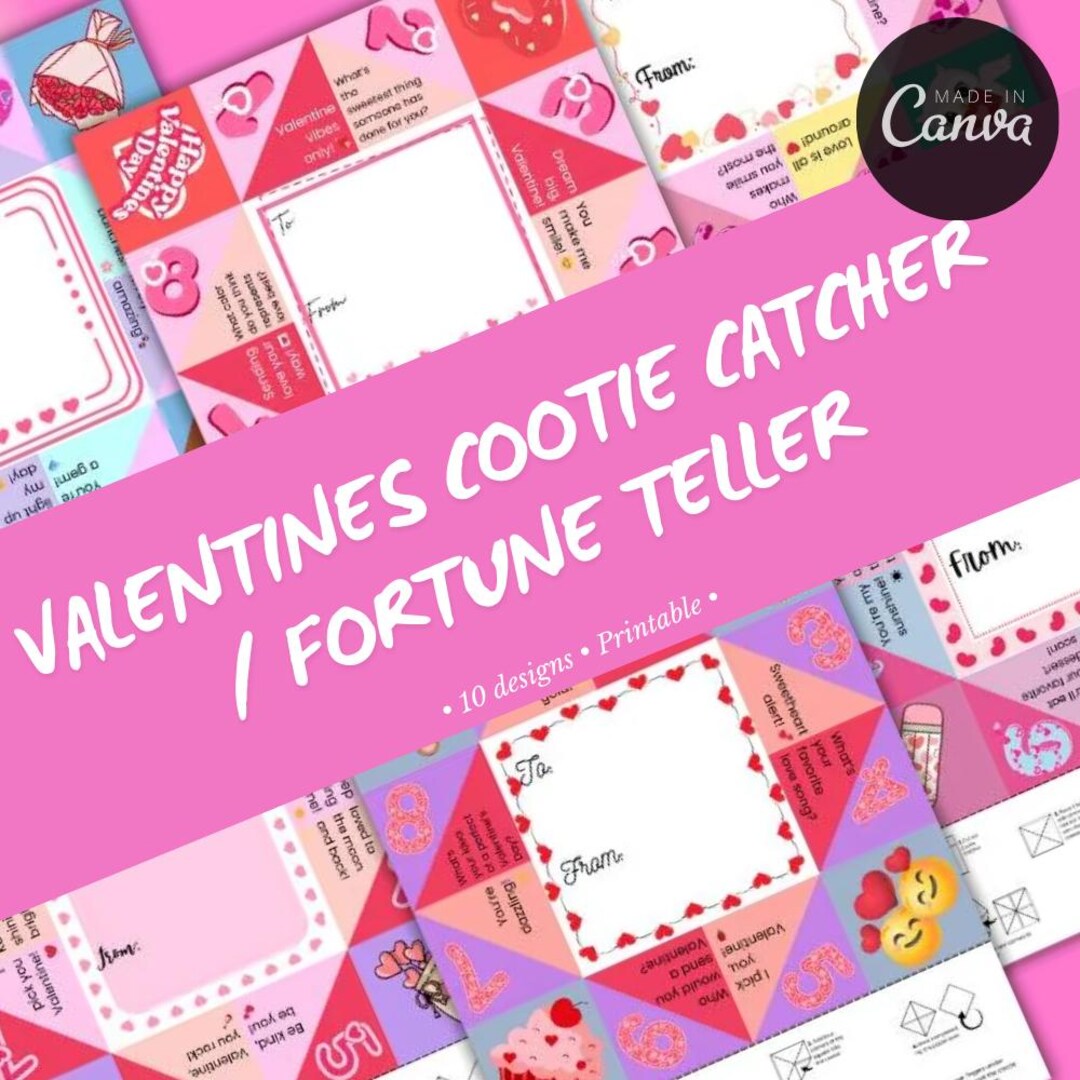 Valentines Day Cootie Catcher Paper Fortune Teller Joke Teller ...