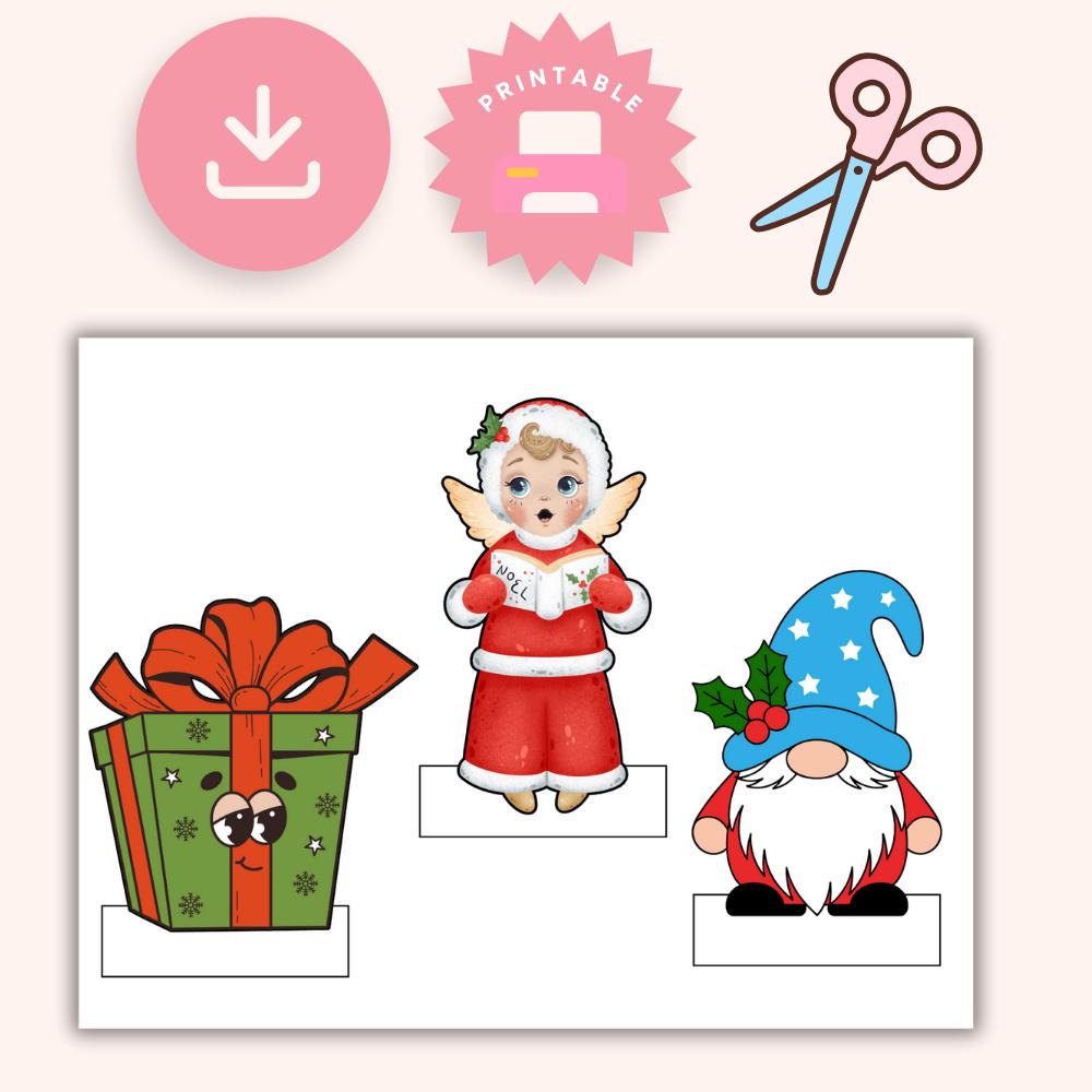 Holiday Finger Puppets Set - Printable Christmas Characters for Kids - Etsy