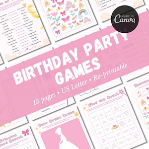 Princess Theme | Birthday Games Bundle | Princess Party | Princess ...