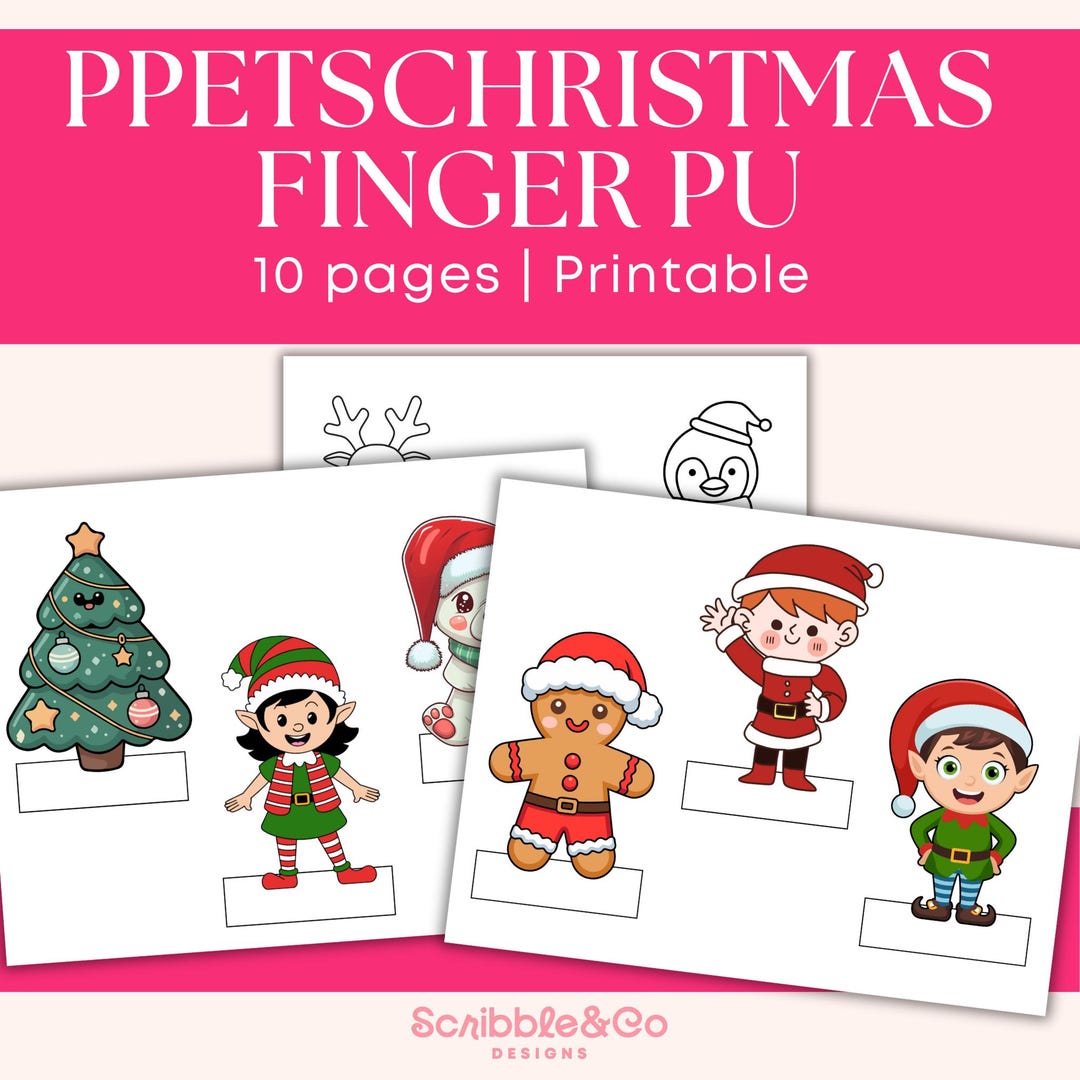 Holiday Finger Puppets Set - Printable Christmas Characters for Kids - Etsy