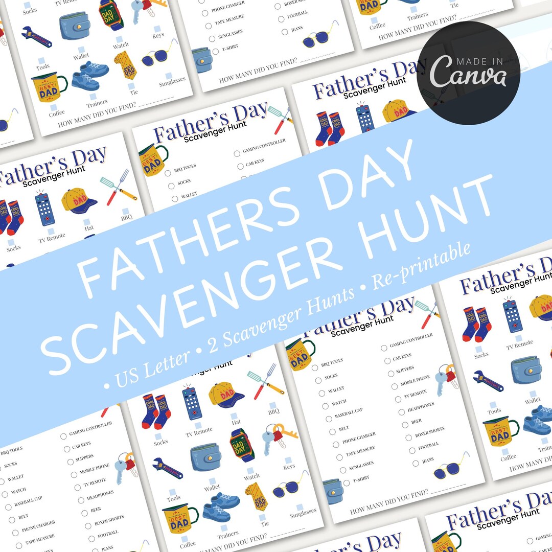 Father's Day Scavenger Hunt | Treasure Hunt for Dad | Fun Indoor Games ...