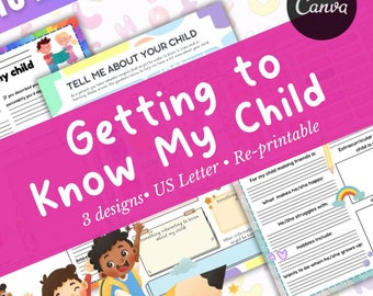 All About My Child Form Essential Daycare Forms for Infants Get to Know ...