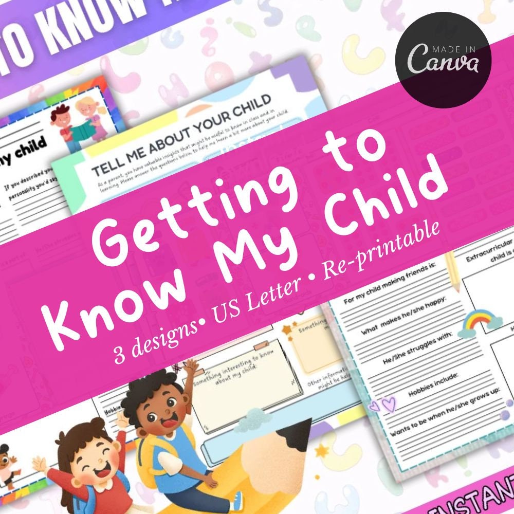 Get to Know My Child | Daycare Printable | Essential Daycare Forms for ...