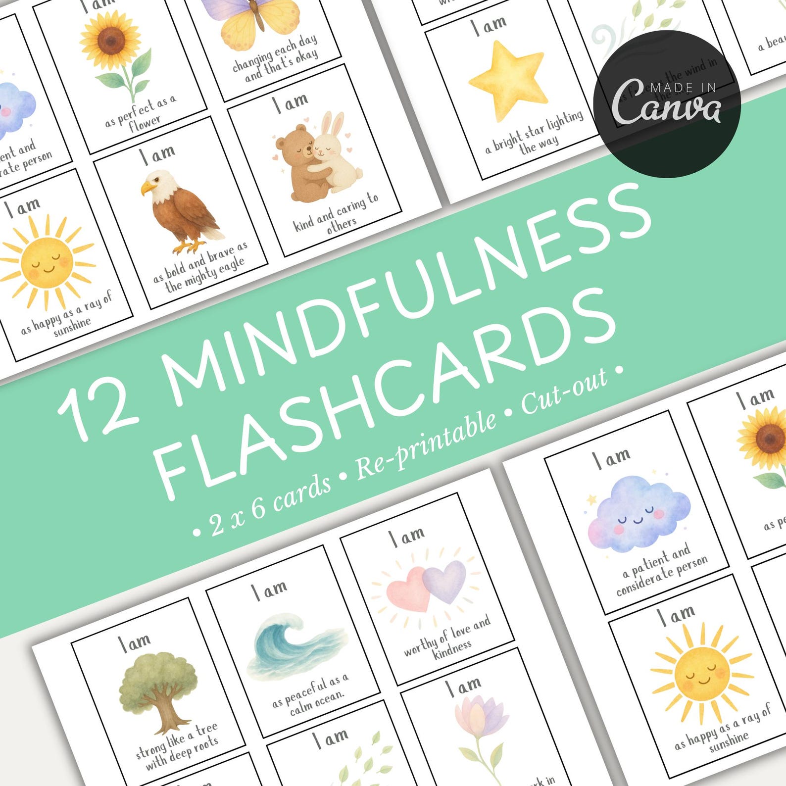 Printable Mindfulness Flashcards - Calm Down and Breathing Exercises - Etsy