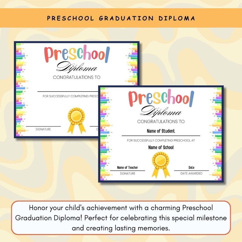 Preschool Graduation Bundle | Graduation Certificate | Preschool ...