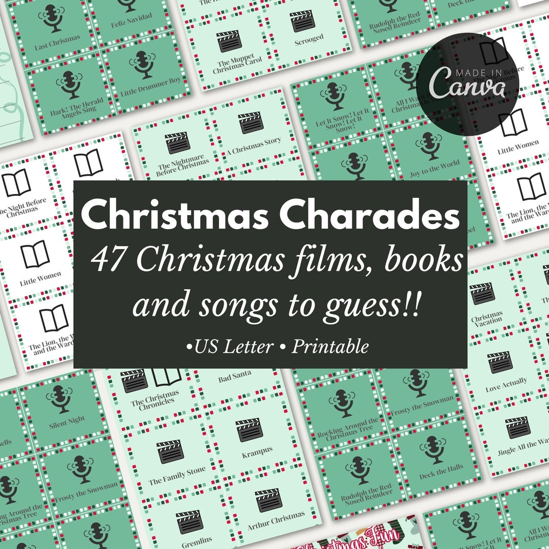 Christmas Charades Christmas Party Games Holiday Charades Act Out Game ...