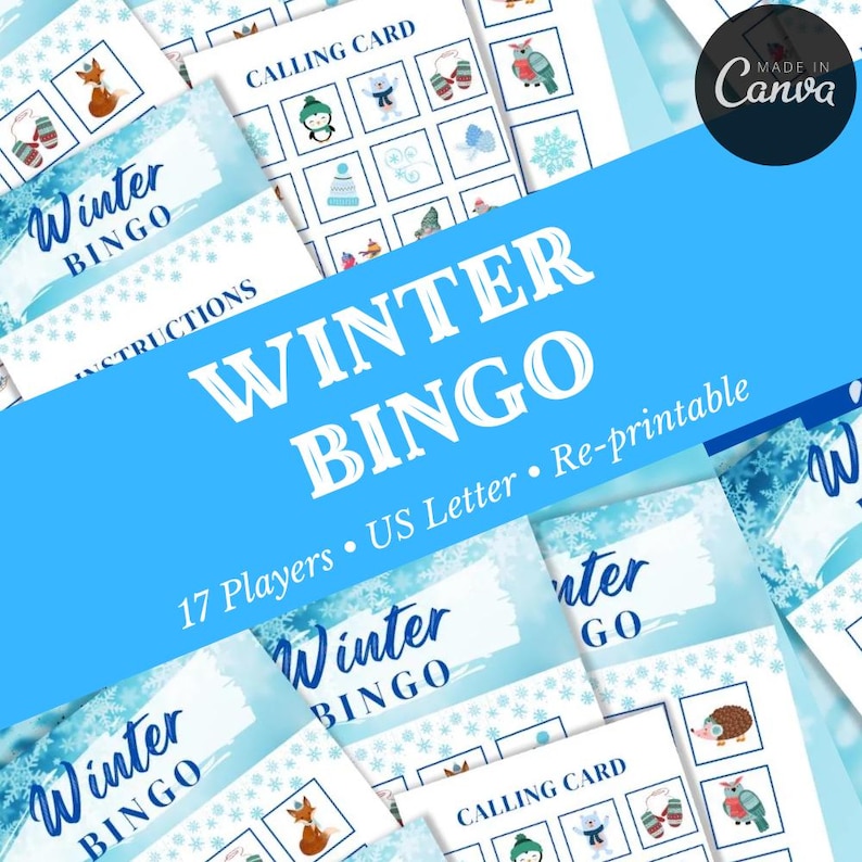 Winter Bingo Game | Printable Winter Bingo | Winter Wonderland Bingo ...