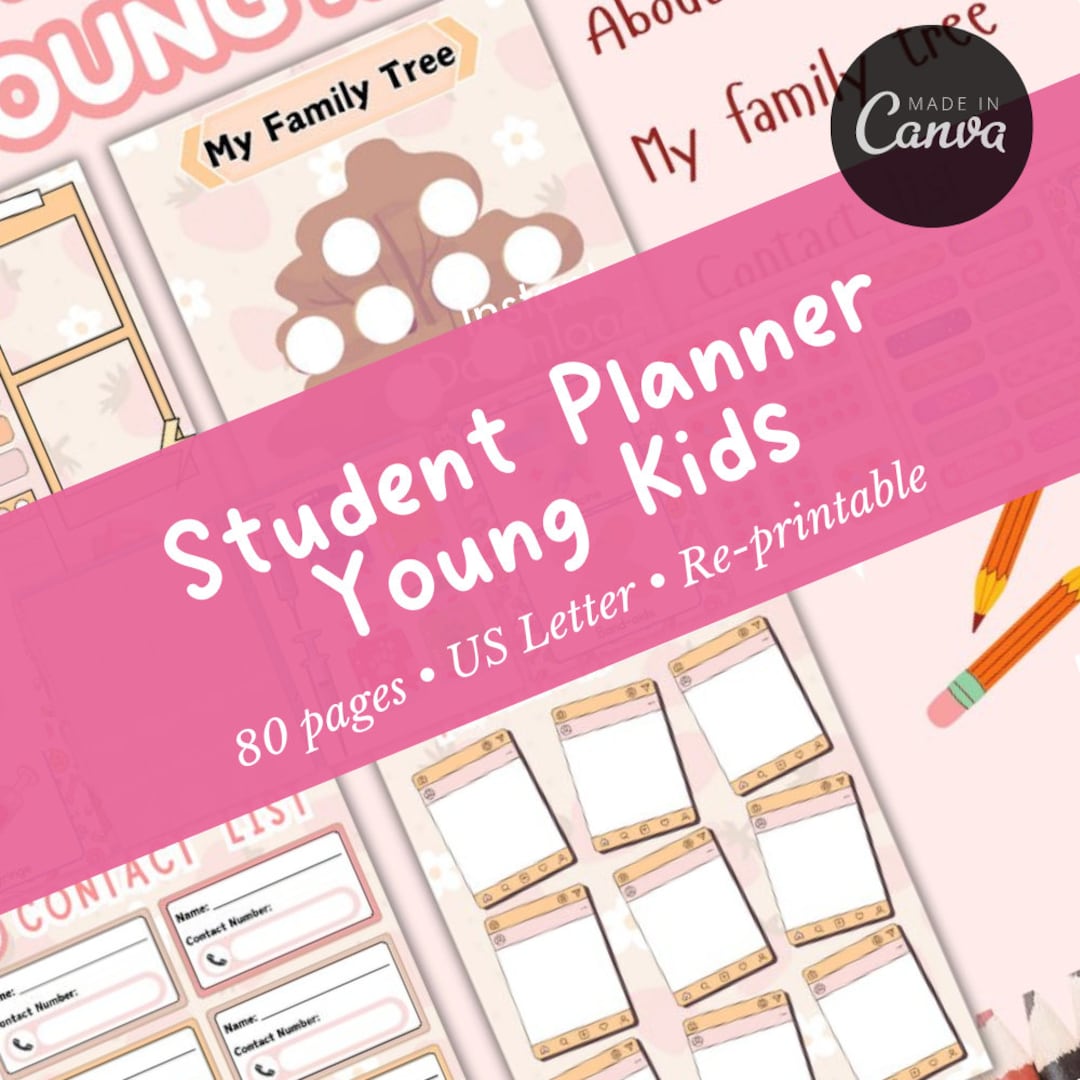 Student Planner Young Kids | Academic Planner | Kids School Planner ...