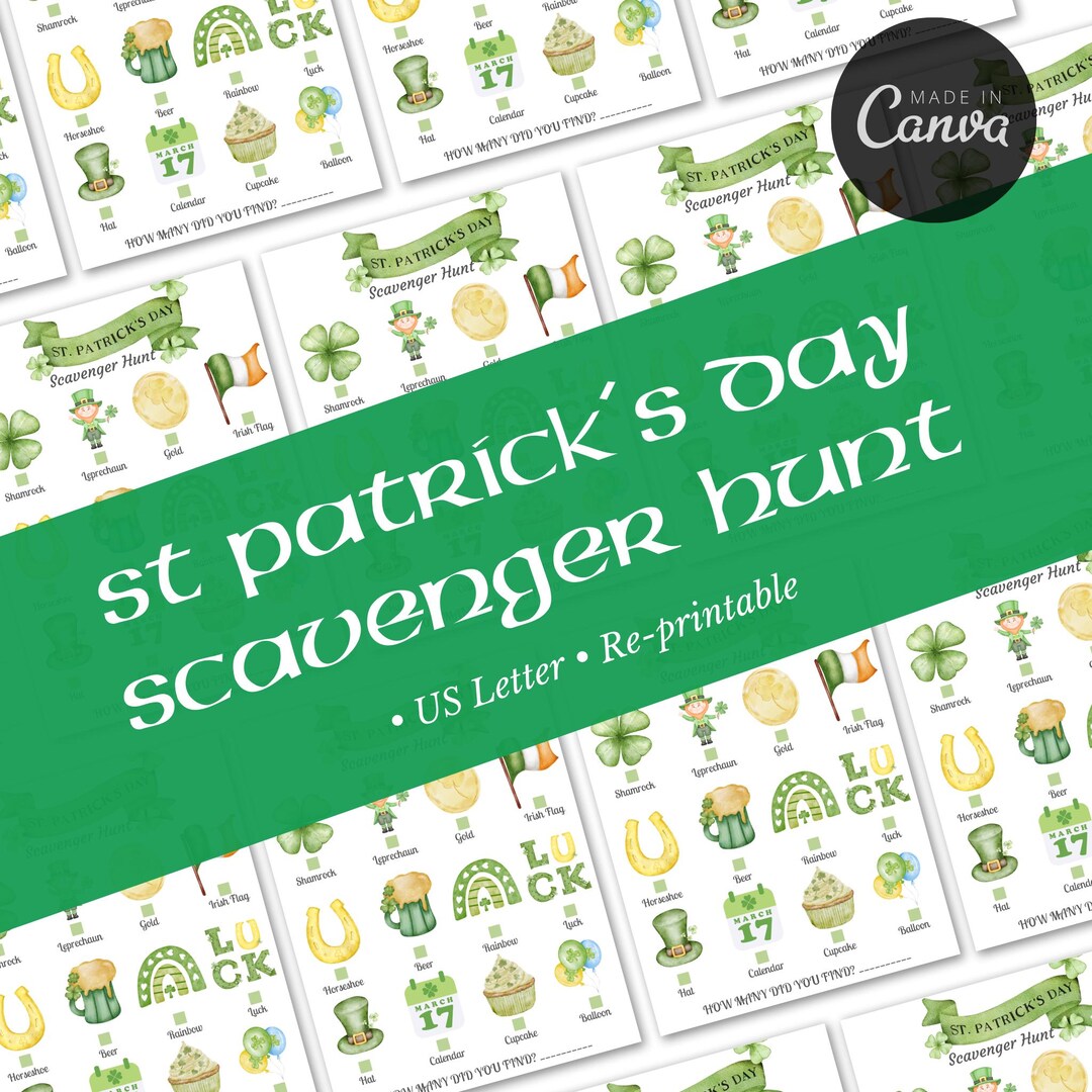 St. Patrick's Day Scavenger Hunt | Fun Treasure Hunt Activity | Kids St ...