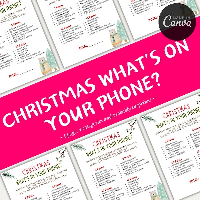 Christmas Whats on Your Phone - Etsy