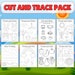 Cut & Trace Activity Pack | Homeschool Kindergarten | Trace and Craft ...
