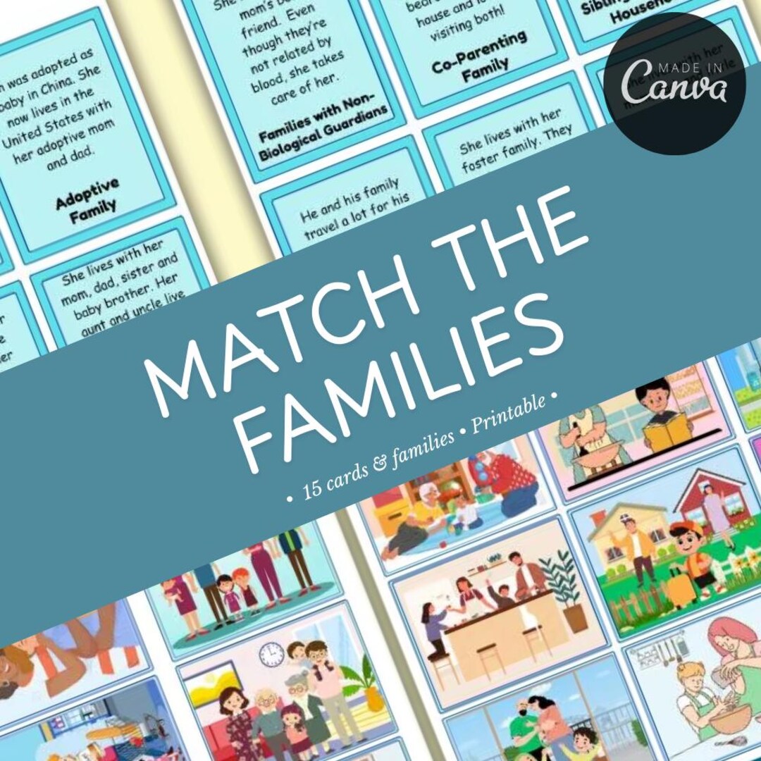 Match the Family Game | Around the World Families | Matching Game ...