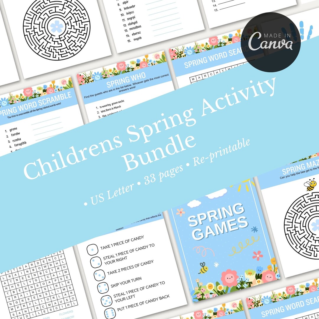 Kids Easter Games: Printable Spring Activities - Family Fun Pack - Etsy