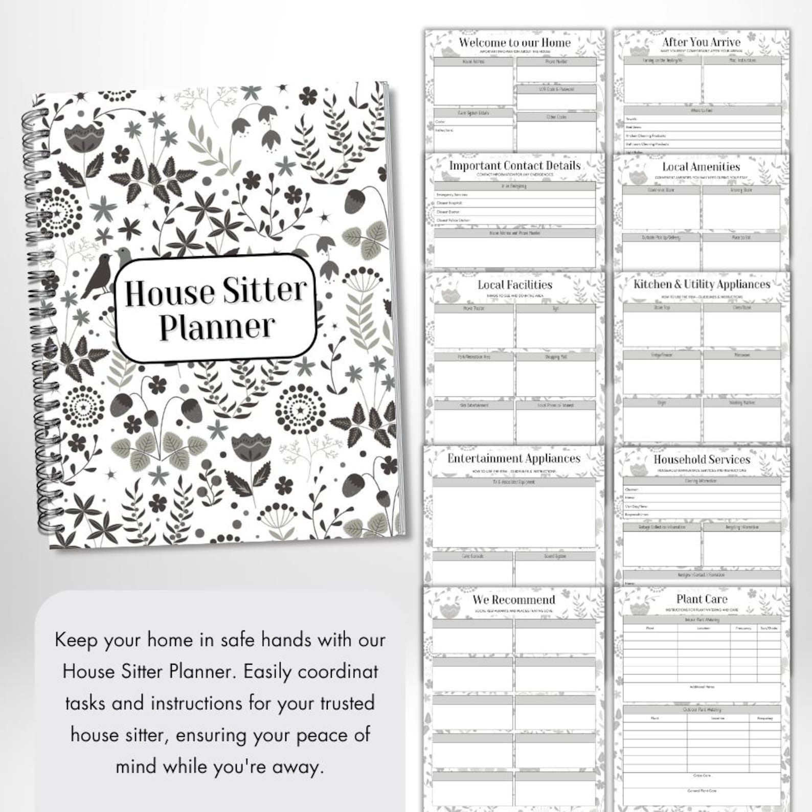 House Sitter Notes | Sitter Instructions | House Sitting Checklist ...