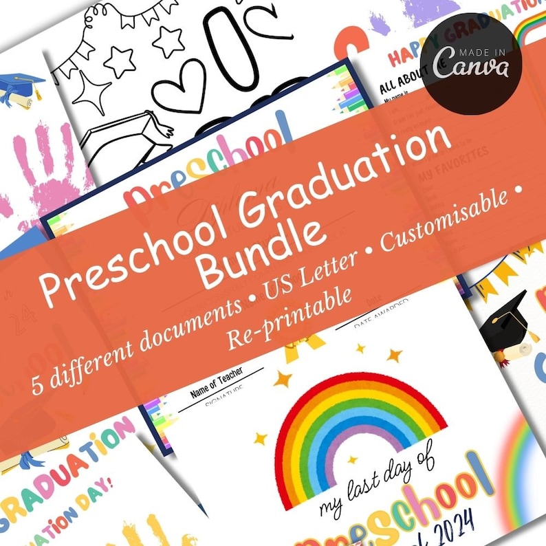 Preschool Graduation Bundle | Graduation Certificate | Preschool ...