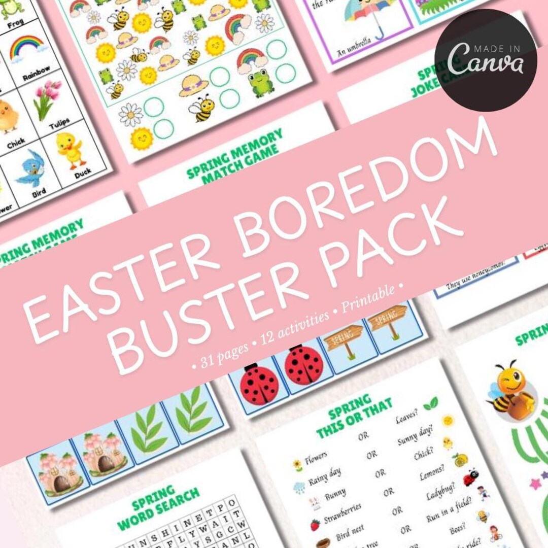 Easter Kids Activity Pack, Printable Games and Crafts (31 Pages) - Etsy