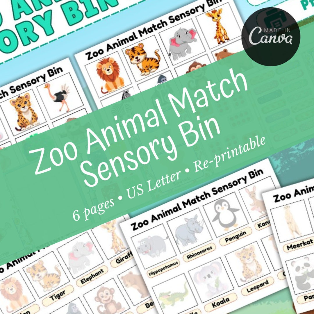Preschool Animal Matching Cards, Zoo Theme (printable Toddler Game) - Etsy